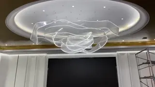 Custom Multi Tier Crystal Ribbon Chandelier for Banquet Halls