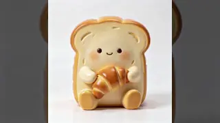 Custom Size FRP Cartoon Toast Croissant Fiberglass Sculpture Bakery Mall Park Exhibition Decoration