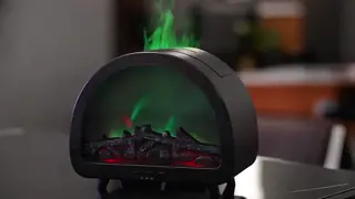 200ml Electric Humidifier Fireplace Flame Aromatherapy Diffuser