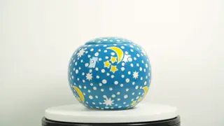Celestial Moon and Star Ceramic Cremation Urn
