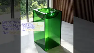 Luxury Emerald Green Translucent Resin Pedestal Sink