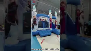 Frozen Themed Inflatable Bounce House With Slide