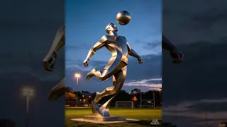Stainless Steel Football Trophy Sports Sculpture