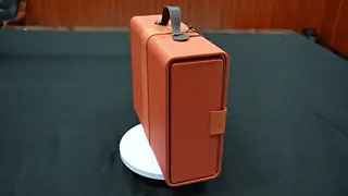 Luxury Orange Leather Wine Box, Premium Textured Storage Case for Gifting & Wine Collection