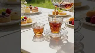 Elegant Wavy Glass Tea Cup Set for Daily Hosting