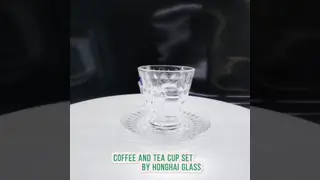 Elegant Diamond Cut Glass Tea Cups Set 100ml