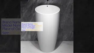 Modern Solid Surface Pedestal Sink Luxury Bathroom Upgrade