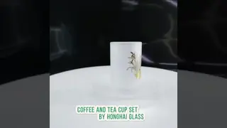Elegant Gold Floral Glass Tea Cup Set for Home and Office