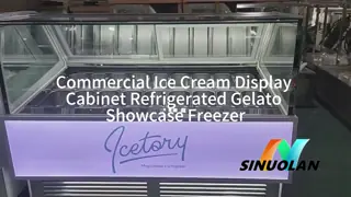 Italian Large Gelato Ice Cream Display Freezer Single Temperature Air Cooled