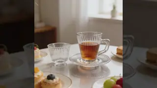 Elegant Vintage Glass Tea Cups for Espresso and Coffee