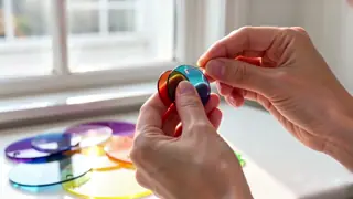 Rainbow Colored Perspex Round Discs