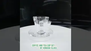 Elegant 12 Piece Glass Tea Cup Set Modern Minimalist Design