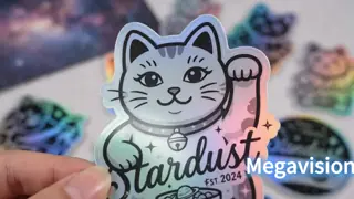 creative hologram sticker kitty