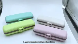 Customized Logo Wheat Straw Pill Dispenser Container Medicine Case Promotion 7 Day Pill Box