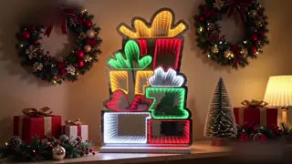 Stacked Gift Box Shaped Infinity Mirror Light LED 3D