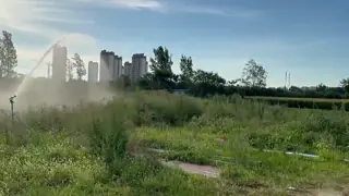 Satisfying 360° Farm Sprinkler Spraying! Best Irrigation for Large Fields