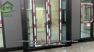 20FT expandable container house with Floor-to-ceiling windows and metal carved board