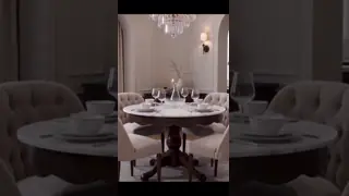 Solid Wood & Marble Dining Table Set | Luxury Dining Table with Matching Chairs