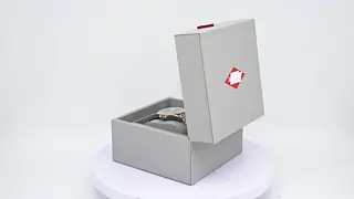 Luxury Textured Custom Logo Watch Box, Elegant Branded Packaging for Upscale Watches