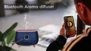 Smart 400ml Aroma diffuser with LED Color Change and Clock  Black