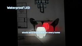 Interactive LED Three-Leg Stool Made with Durable PE Material | RGB Light Furniture