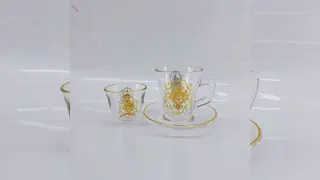 Elegant 100ml  Glass Tea Cup Set
