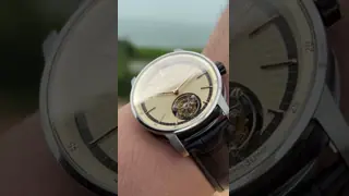 Flying Tourbillon Mechanical Watch for Men, Textured Dial Leather Strap Formal Wristwatch