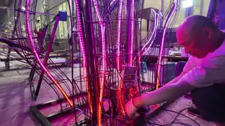 Handcraft Giant Festival Lantern Metal Frame & LED Light Wiring Process
