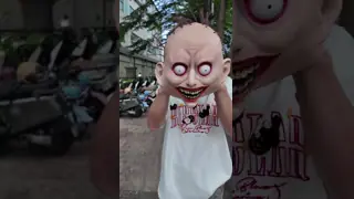 Creepy Bald Monster Latex Mask with Evil Smile | Halloween Horror Costume