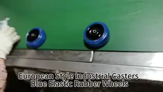 European Industrial Blue Elastic Rubber Caster wheel