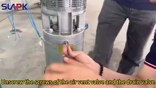 Video demonstration of draining a stainless steel submersible pump