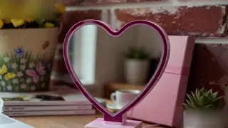 heart shaped tabletop infinity mirror lamp