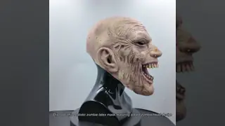 Realistic Zombie Latex Mask Showcase | Bald Horror Mask with Teeth for Halloween & Cosplay