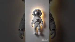 3D Resin Astronaut Wall Sconce Sculpture | Commercial Space Decor for Mall, Exhibition Hall & Theme