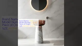 Luxury Sculptural Pedestal Sink Purple Marble Design