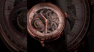OBLVLO Hollow‑Dial Skeleton Automatic Watch with Leather Strap
