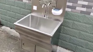 304 stainless steel wash sink with mirror & automatic tap