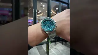 AP Turquoise Stone Bezel Blue Dial Sports Chronograph