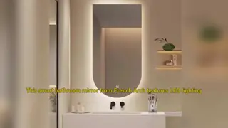 French Arch Smart Bathroom Mirror LED Light Anti-Fog Modern Nordic Style Wall-Mounted Vanity