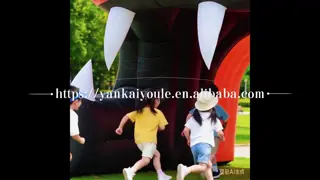 Giant Inflatable Tiger Mascot Tunnel for Sports Events