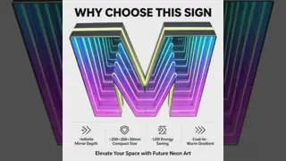 3D letter infinity mirror abyss LED sign