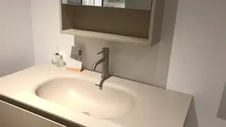 Modern Wall Mounted Bathroom Vanity with Integrated Basin and Storage Cabinet