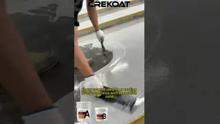 Colored quartz sand + transparent epoxy = epoxy colored sand floor paint.