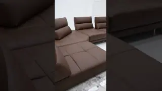 Silent Motor Modern Recliner Sectional Couch With Sliding Back Cushion Villa Design