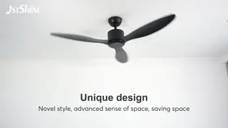Modern 52 Inch Black Ceiling Fan No Light Minimalist Design