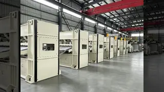 Nonwoven synthetic leather substrate needle punching production line