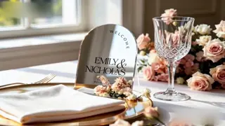 Custom name UV print wedding table plaque