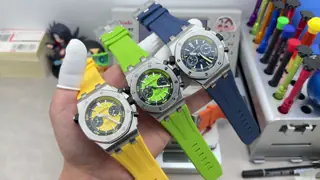 Octagonal Case Chronograph Watch Colorful Rubber Strap Multiple Dial Options