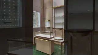 Luxury Gold Jewelry Display Case for Premium Retail Stores