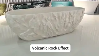 Volcanic Rock Freestanding Solid Surface Bathtub
